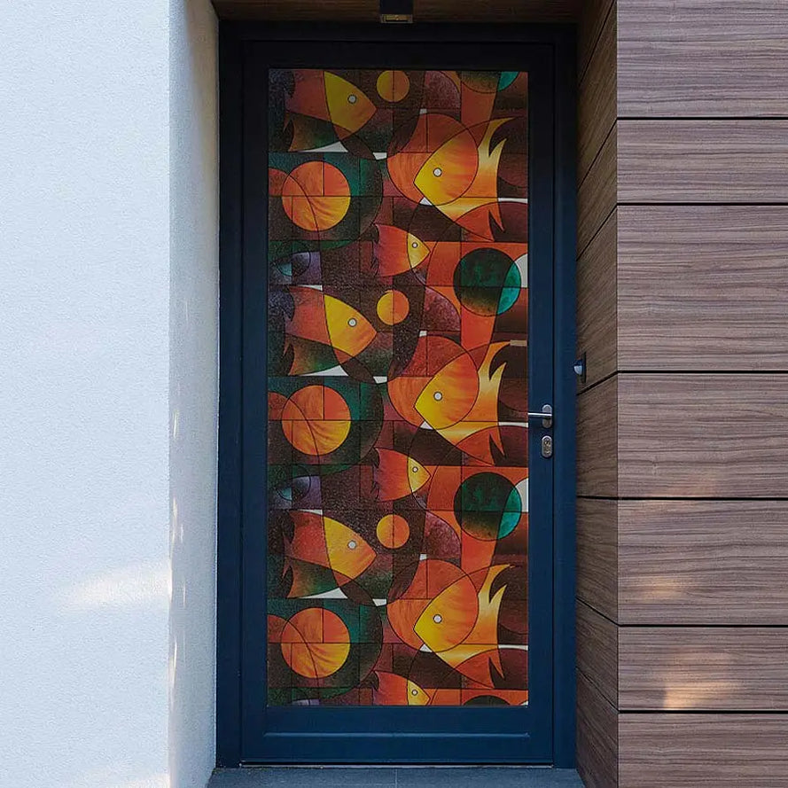 BDF 3FSH Window Film Fish Stained Glass — BuyDecorativeFilm